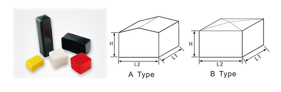 Square Rectangular Vinyl End Caps - Shogobusbar