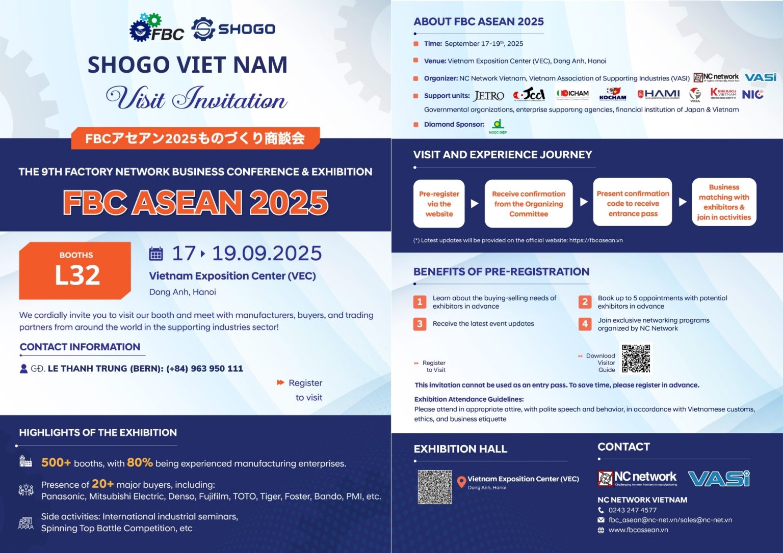 Invitation to Visit FBC ASEAN 2025 – SHOGO VIET NAM Booth (L32 ...
